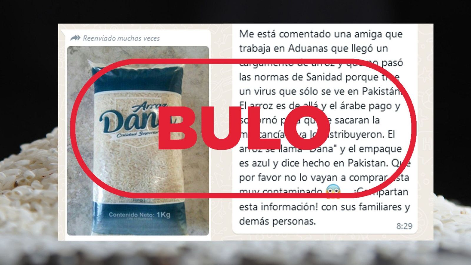 No ha llegado a España arroz de Pakistán con virus, es un bulo