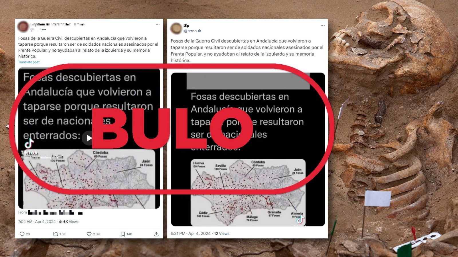 No es un mapa de fosas de "nacionales" tapadas, es un bulo