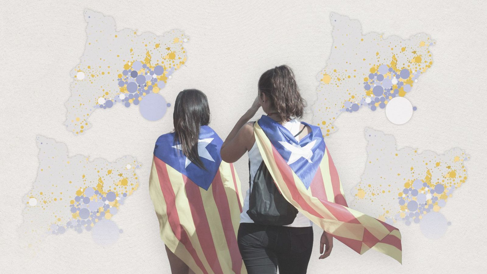 Mapas de la hegemonía del bloque independentista en Cataluña