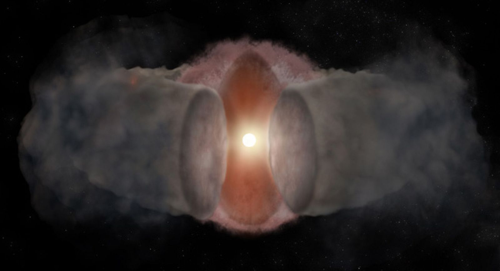 Astrónomos observan desplegarse una joven estrella masiva con forma de ...