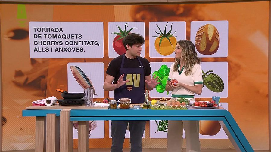 Recepta de torrada amb tomàquets cherry confitats i anxoves