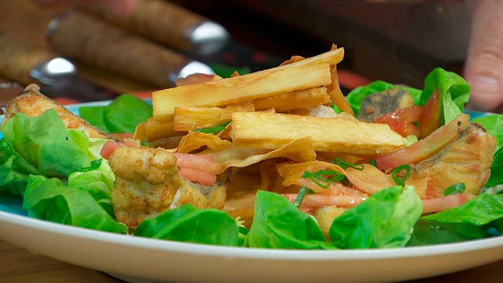 Receta de fish and chips de yuca