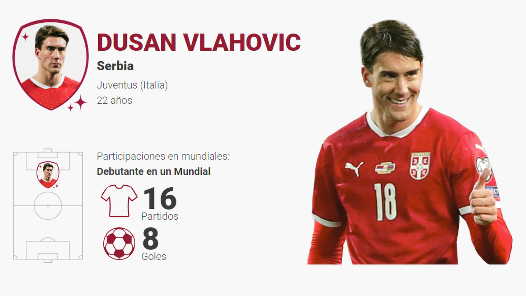 Dusan Vlahovic: estrella de la Selección Serbia - Qatar 2022