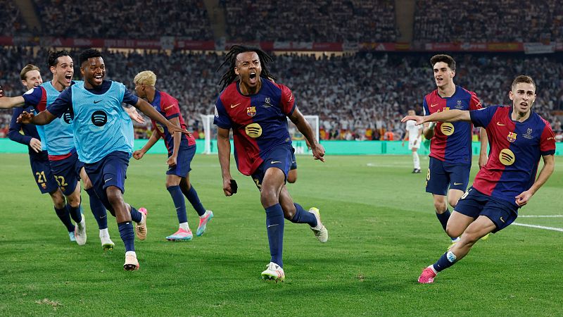 Barcelona 3-2 Real Madrid (115') Gol de Kounde en la final de la Copa