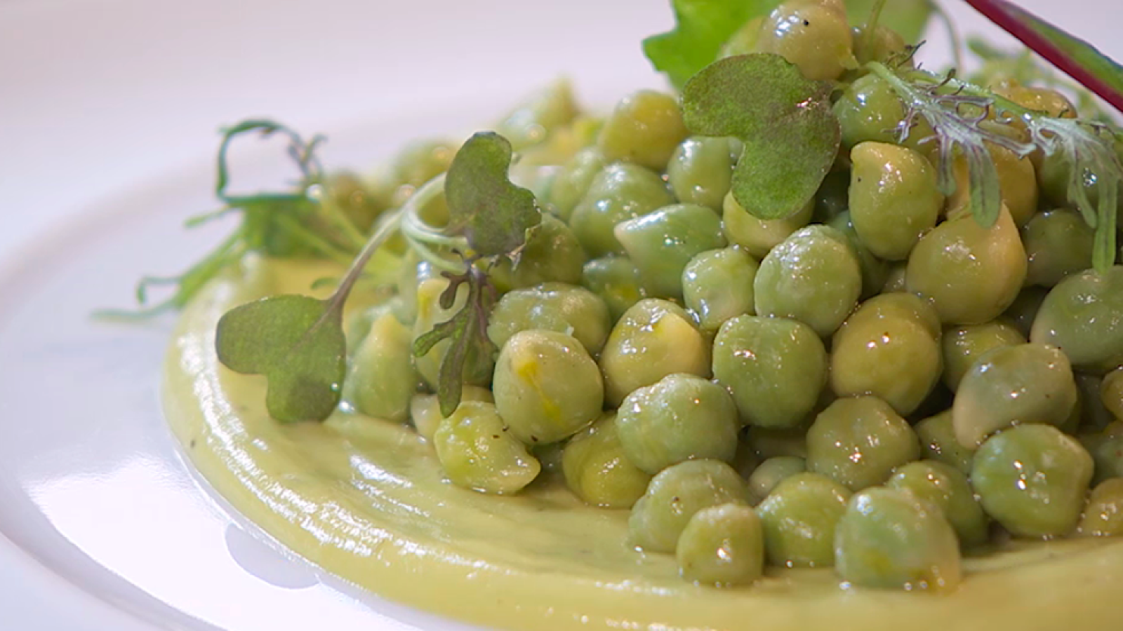 Receta de Garbanzo verde con aguacate